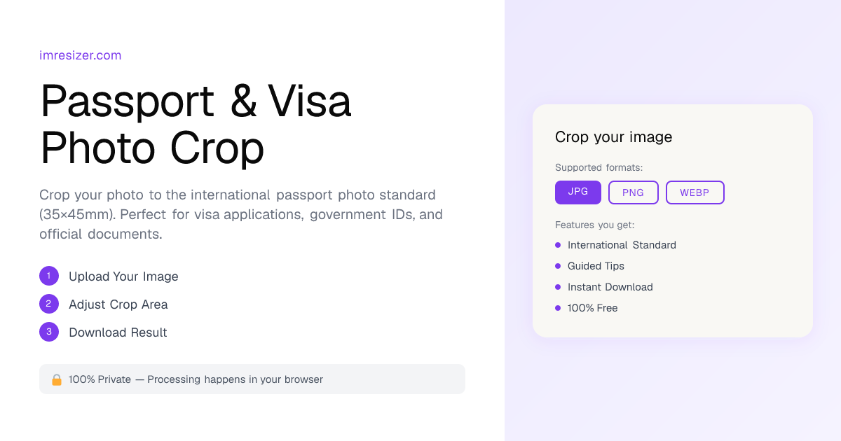 Passport Photo Crop Online Free - Imresizer