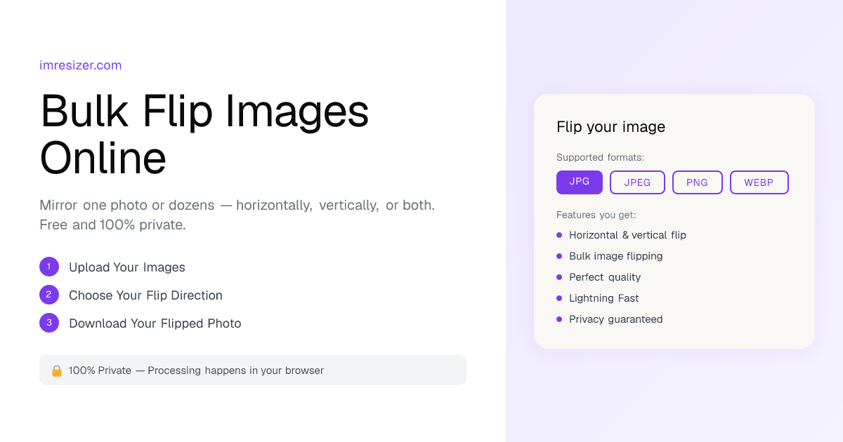Bulk Flip Image Online (Free & Private) | ImResizer