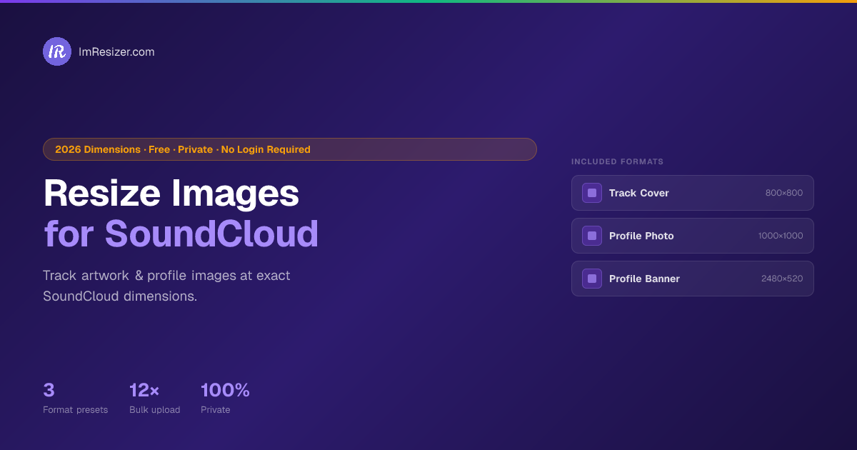 Resize Image for SoundCloud — Online Free | ImResizer
