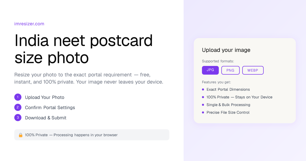 NEET Postcard Size Photo Maker — 4×6 inch