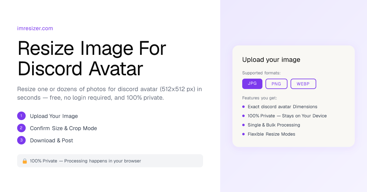 Resize Image for Discord Avatar - 512×512 px