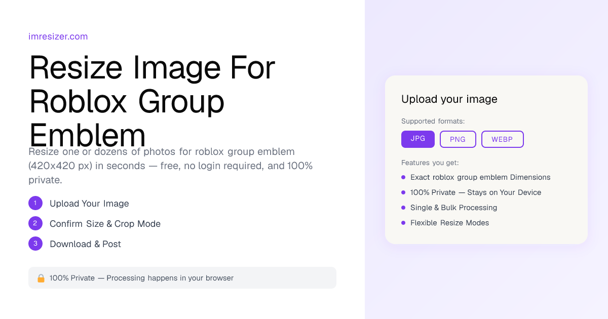Resize Image for Roblox Group Emblem (420×420 px)