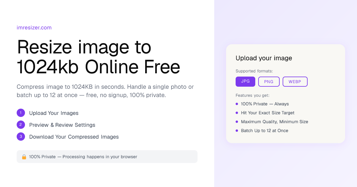 Resize image to 1024KB online free | ImResizer