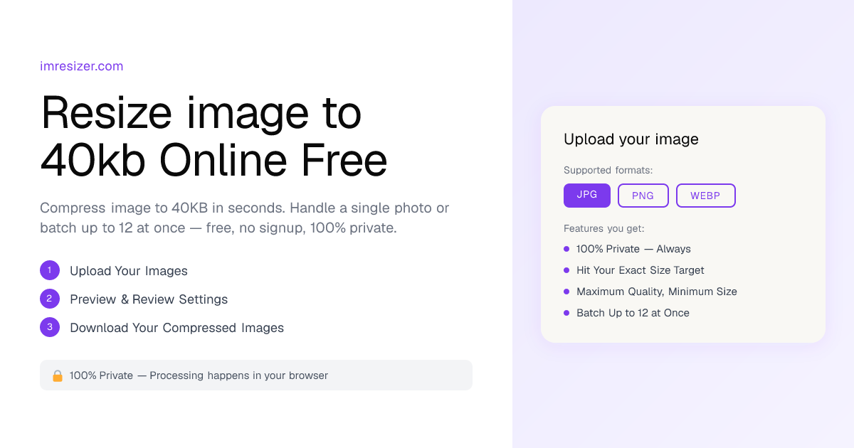 Resize image to 40KB online free | ImResizer