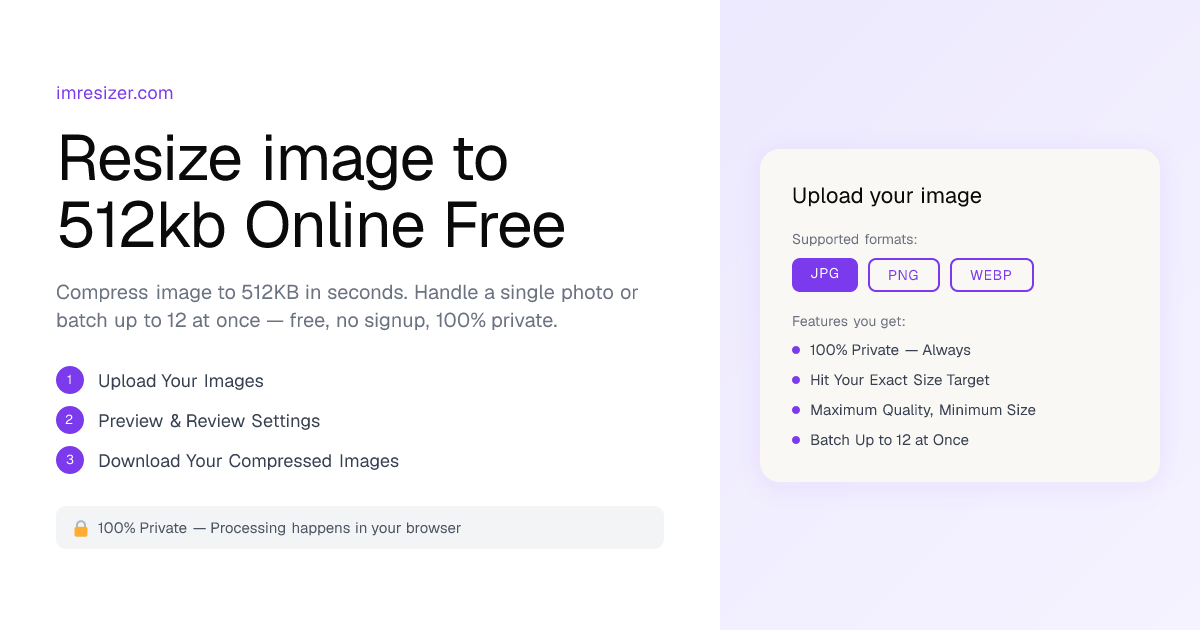 Resize image to 512KB online free | ImResizer