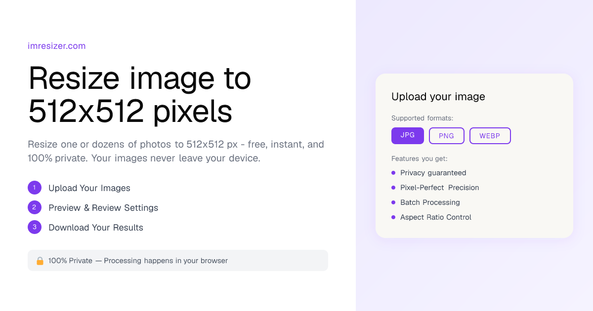 Resize image to 512x512 pixels (Free & Private) | ImResizer