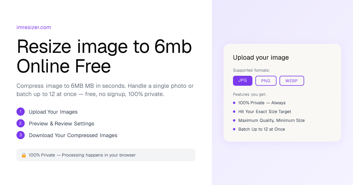 Resize image to 6MB online free | ImResizer